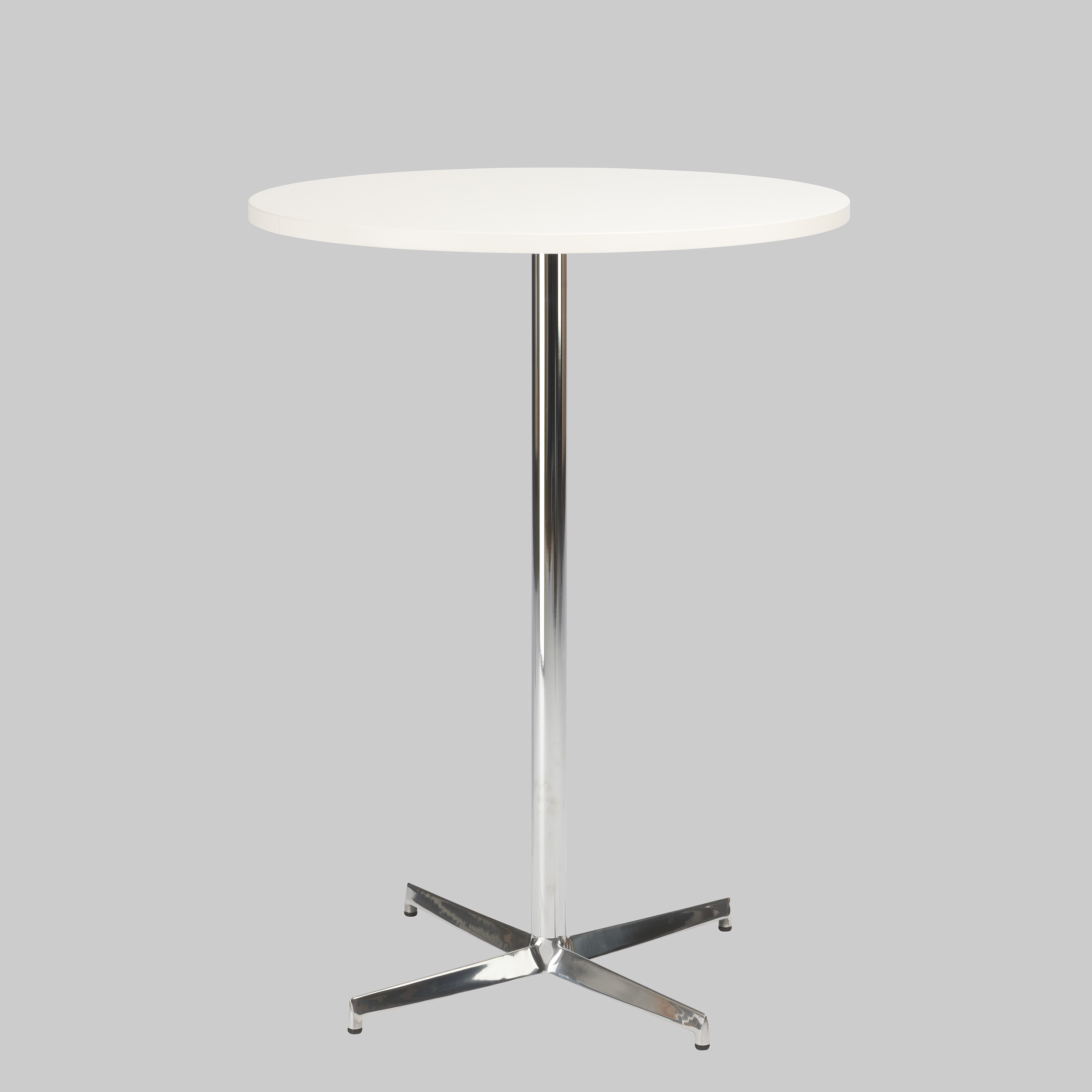 Rent the Poseur table MILL Ø80 White / Aluminium